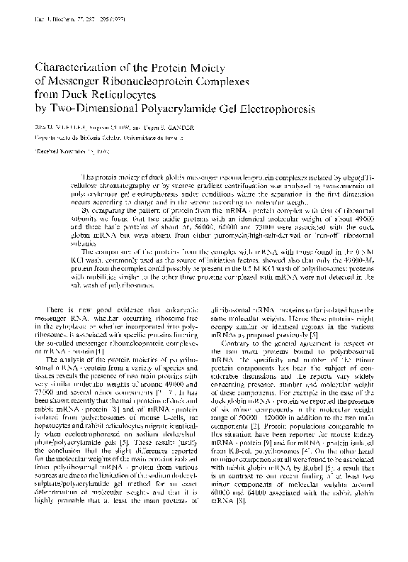 (PDF) Characterization of the Protein Moiety of Messenger ...