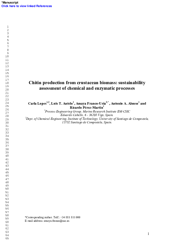 (PDF) Chitin production from crustacean biomass: Sustainability ...