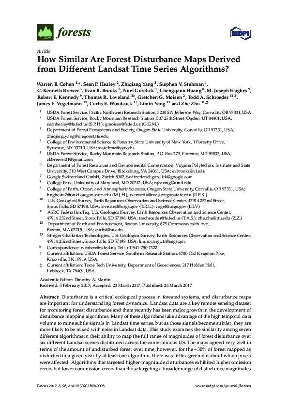 (PDF) How Similar Are Forest Disturbance Maps Derived from Different ...