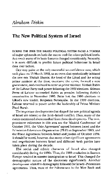 (PDF) The New Political System of Israel