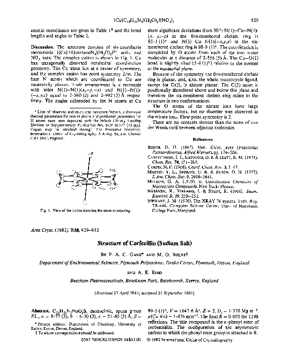 (PDF) Structure of carfecillin (sodium salt)