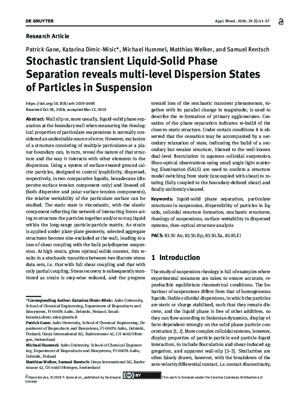 (PDF) Stochastic transient Liquid-Solid Phase Separation reveals multi ...