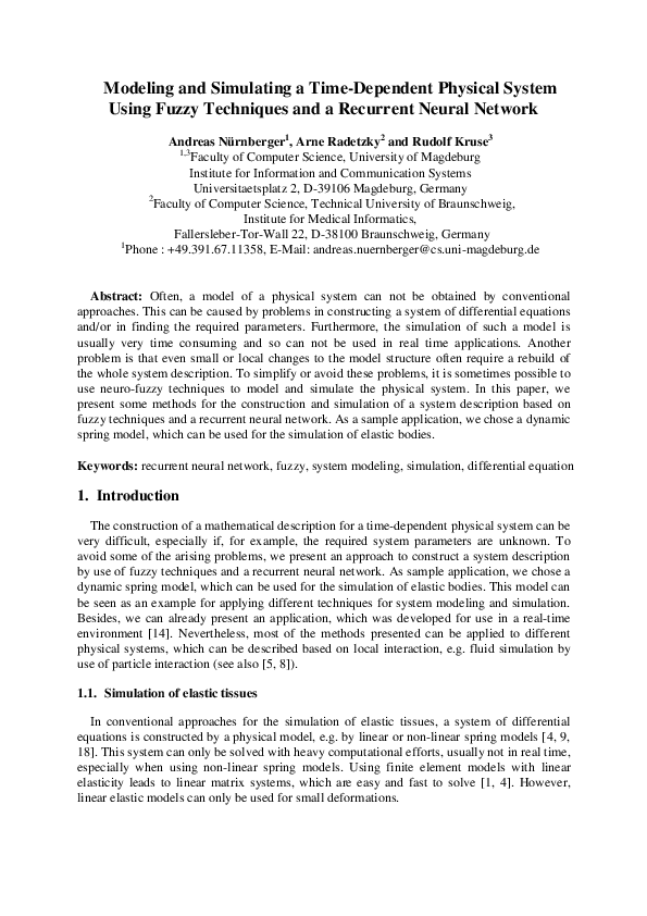 (PDF) Modeling and Simulating a Time-Dependent Physical System Using Fuzzy Techniques and a ...