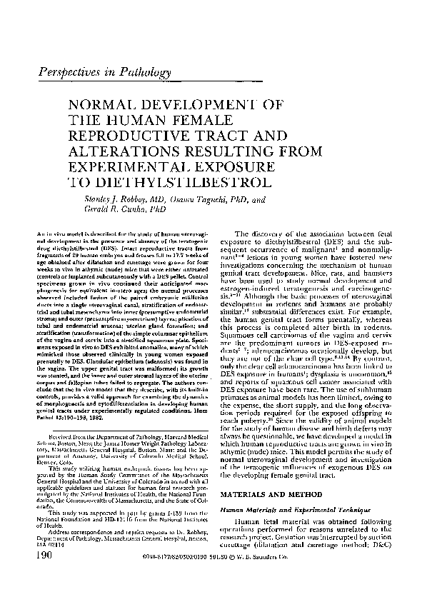 (PDF) Normal development of the human female reproductive tract and ...