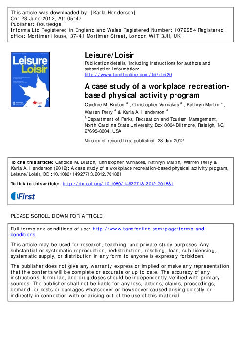 (PDF) A case study of a workplace recreation-based physical activity ...