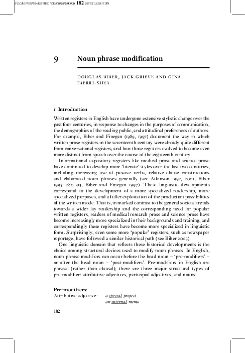 (PDF) Noun phrase modification