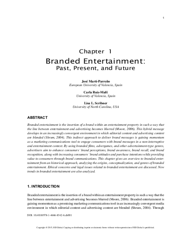 (PDF) Branded Entertainment
