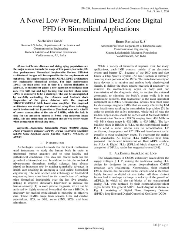 (PDF) A Novel Low Power, Minimal Dead Zone Digital PFD for Biomedical ...