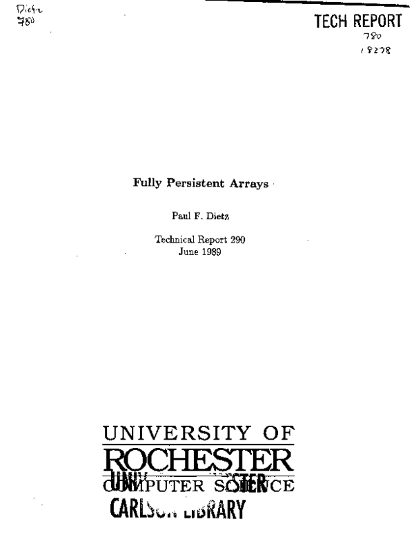 (PDF) Fully persistent arrays