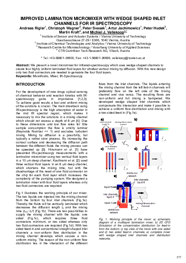 (PDF) Improved lamination micromixer with wedge shaped inlet channels ...