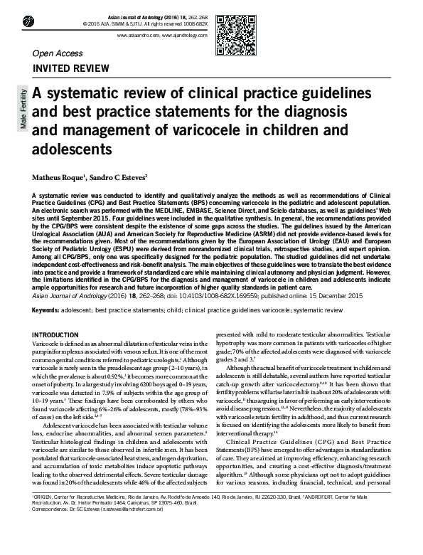 (PDF) A systematic review of clinical practice guidelines and best ...