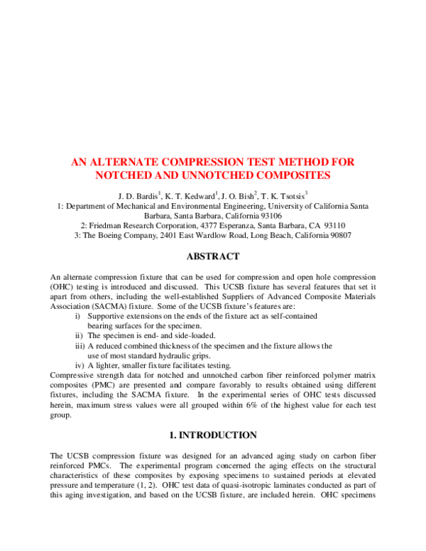 (PDF) An Alternate Compression Test Method for Notched and Unnotched ...