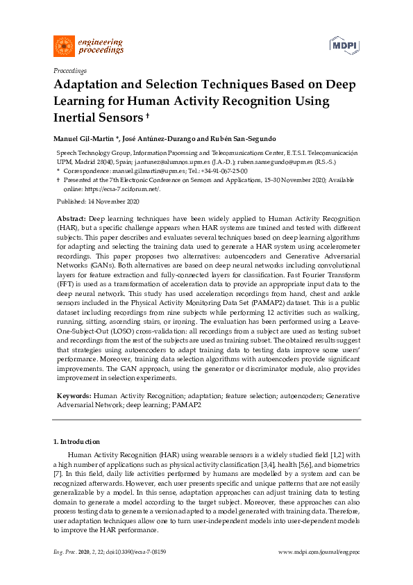 (PDF) Adaptation and Selection Techniques Based on Deep Learning for Human Activity Recognition ...
