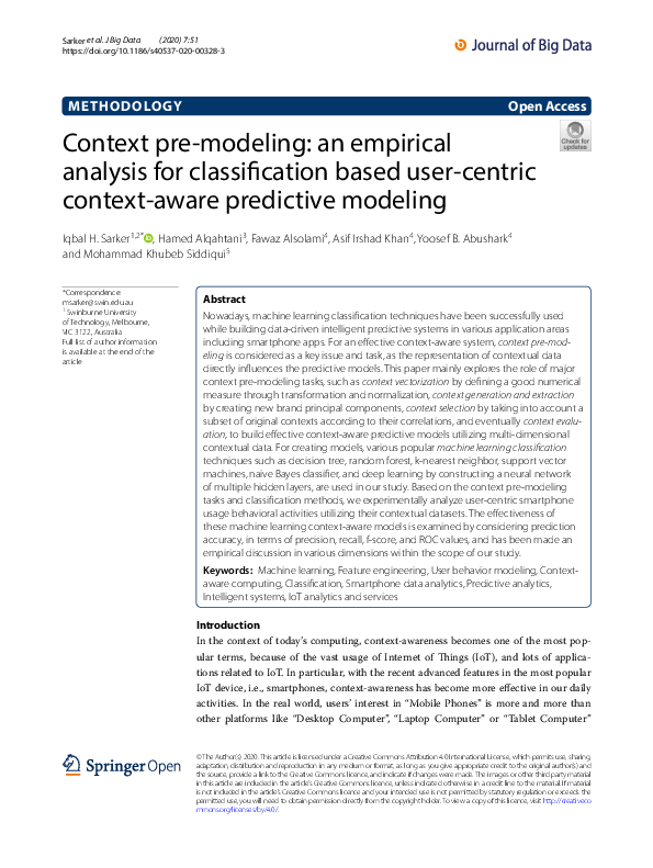 (PDF) Context Pre-Modeling for Predictive Modeling