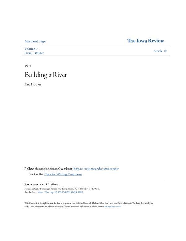 (PDF) Building a River