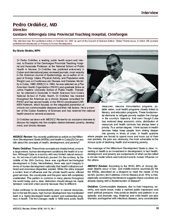 (PDF) Poverty, development, and chronic disease. An interview with ...