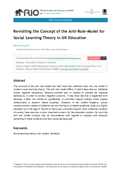 (PDF) Revisiting the Concept of the Anti-Role-Model for Social Learning ...