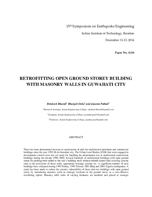 (PDF) Retrofitting Open Ground Storey Building with Masonry Walls in ...