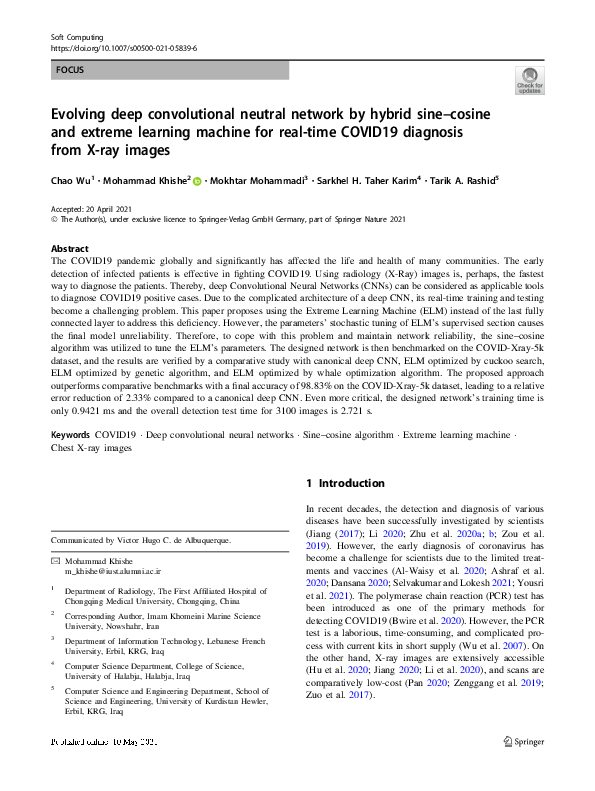 (PDF) Evolving deep convolutional neutral network by hybrid sine–cosine and extreme learning ...