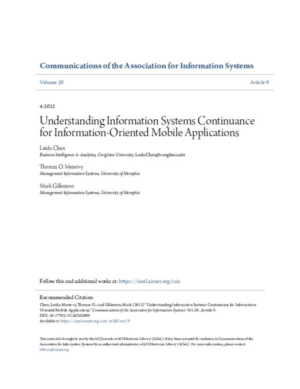 (PDF) Understanding information systems continuance: An expectation-confirmation model