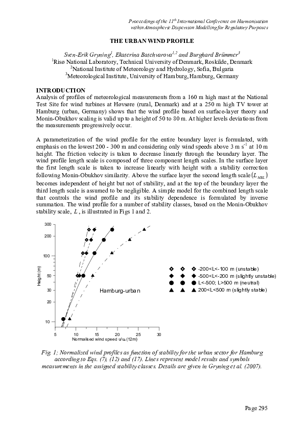 (PDF) The Urban Wind Profile