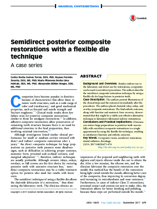 (PDF) Semidirect posterior composite restorations with a flexible die ...