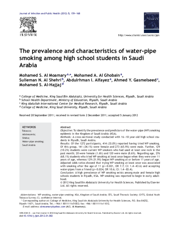 PDF The Prevalence And Characteristics Of Water pipe Smoking Among High School Students In pdf-the-prevalence-and-characteristics-of-water-pipe-smoking-among-high-school-students-in