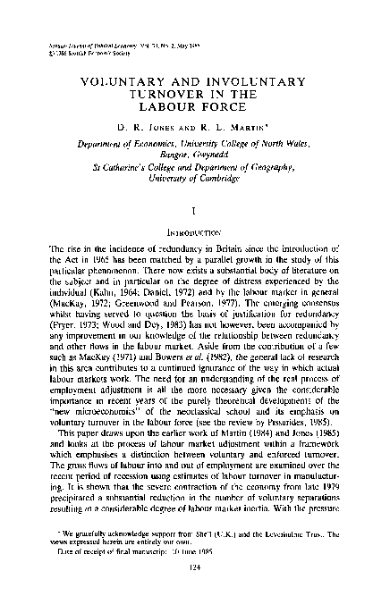 (PDF) Voluntary and Involuntary Turnover in the Labour Force