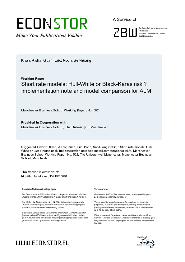 (PDF) Short Rate Models: Hull-White or Black-Karasinski? Implementation ...