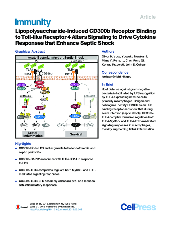 (PDF) Lipopolysaccharide-Induced CD300b Receptor Binding to Toll-like ...