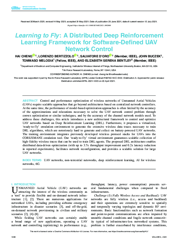 Pdf Learning To Fly A Distributed Deep Reinforcement Learning Framework For Software Defined