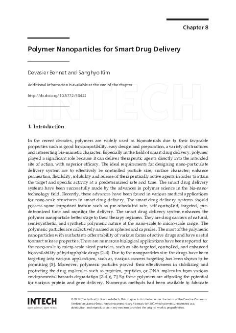 (PDF) Polymer Nanoparticles for Smart Drug Delivery