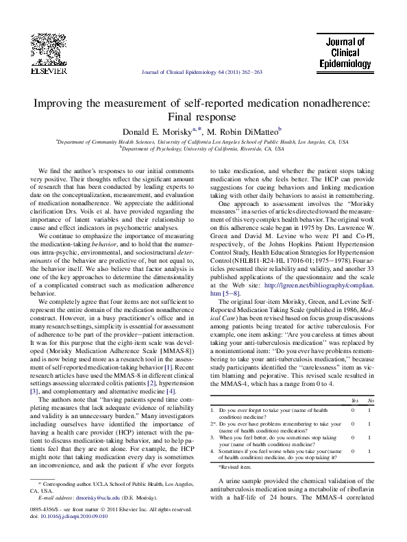 (PDF) Article 4 Morisky et al 2011