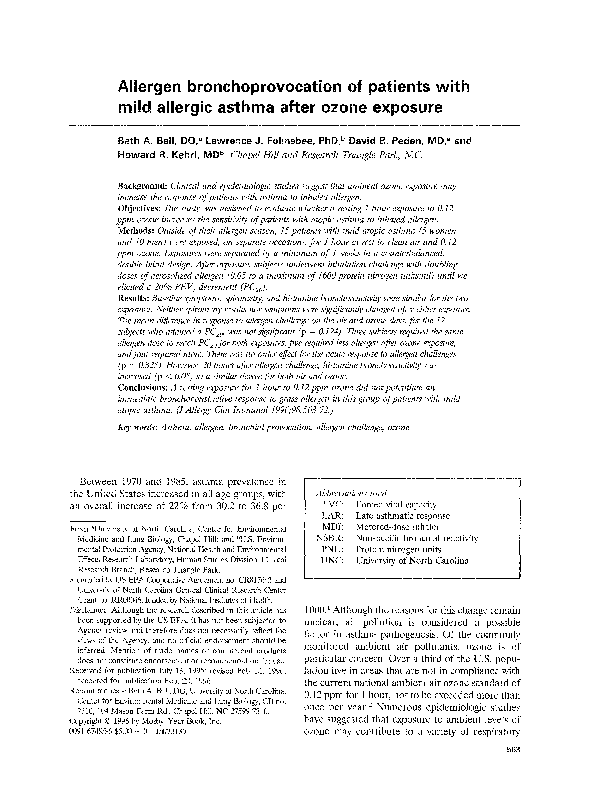 (PDF) Allergen bronchoprovocation of patients with mild allergic asthma ...