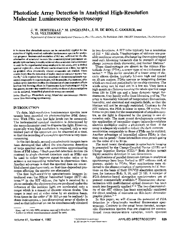 (PDF) Photodiode Array Detection in Analytical High-Resolution ...