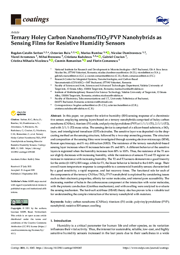 (PDF) Ternary Holey Carbon Nanohorns/TiO2/PVP Nanohybrids as Sensing ...