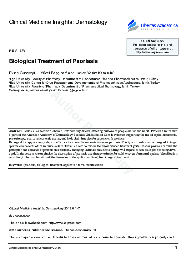 (PDF) Biological Treatment of Psoriasis