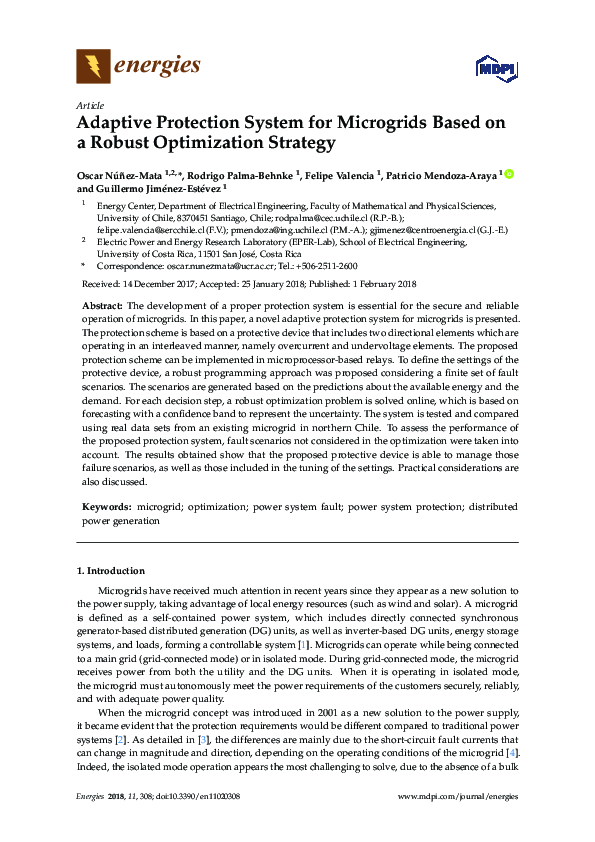 Pdf Adaptive Protection System For Microgrids Based On A Robust Optimization Strategy