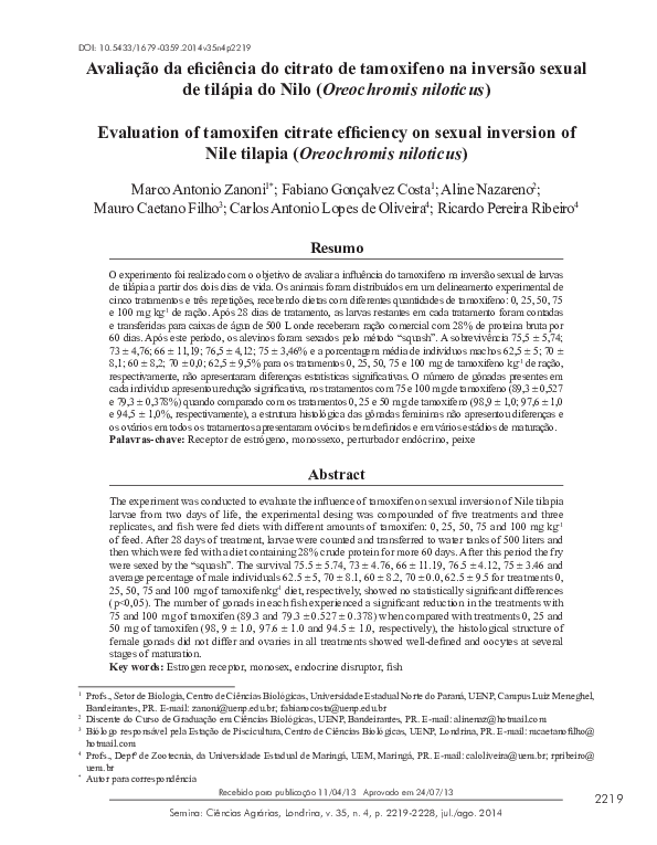 (PDF) Avaliação da eficiência do citrato de tamoxifeno na inversão ...