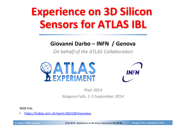 (PDF) Experience on 3D silicon sensors for ATLAS IBL