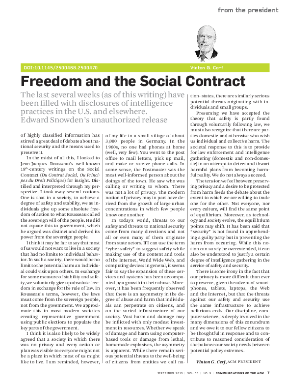 (PDF) Freedom and the social contract