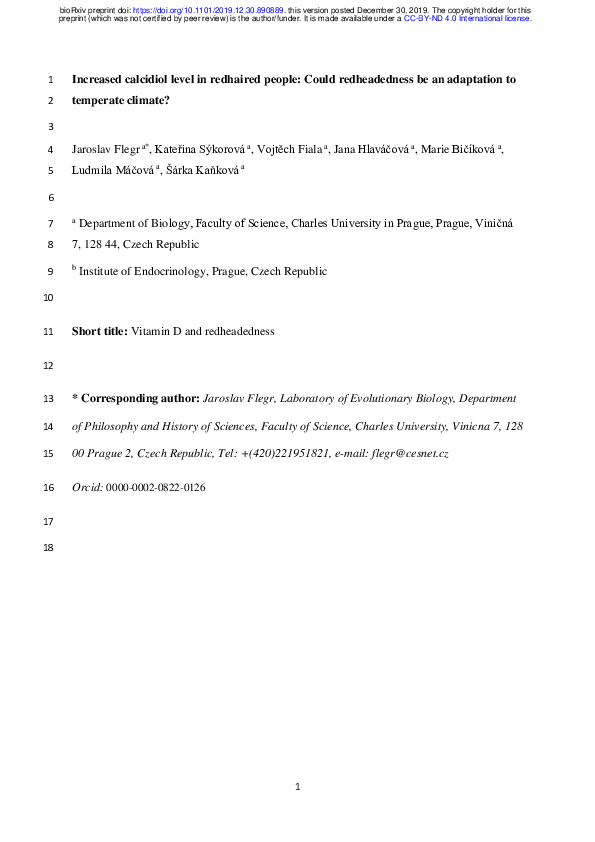 (PDF) Increased calcidiol level in redhaired people: Could ...
