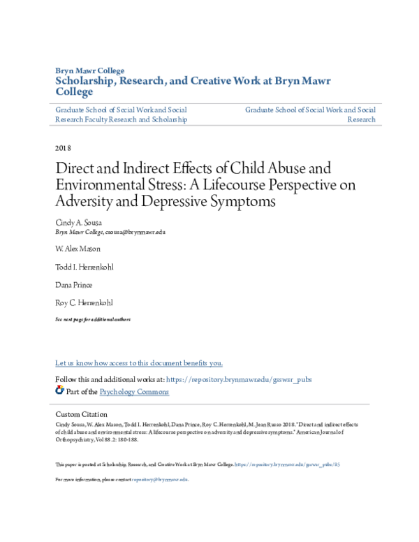 (PDF) Direct and Indirect Effects of Child Abuse and Environmental ...