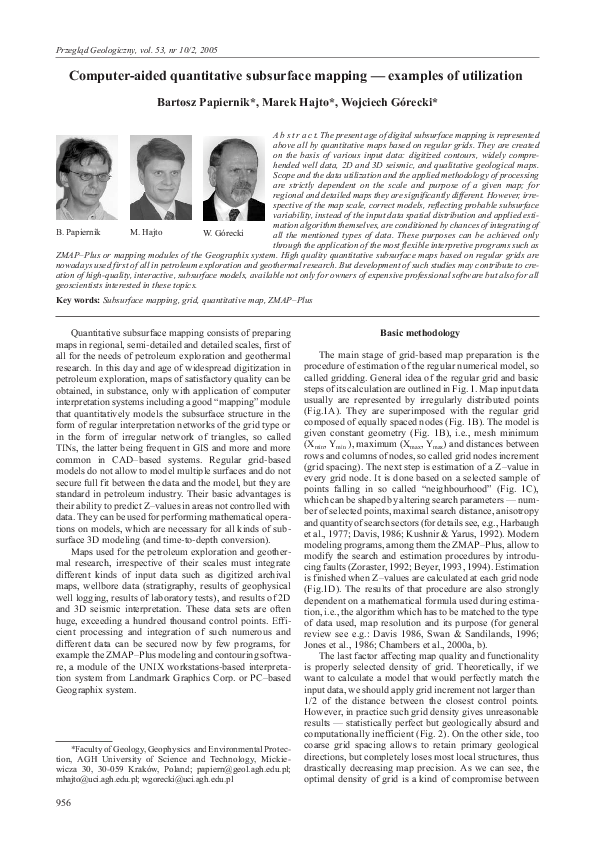 Pdf Computer Aided Quantitative Subsurface Mapping — Examples Of