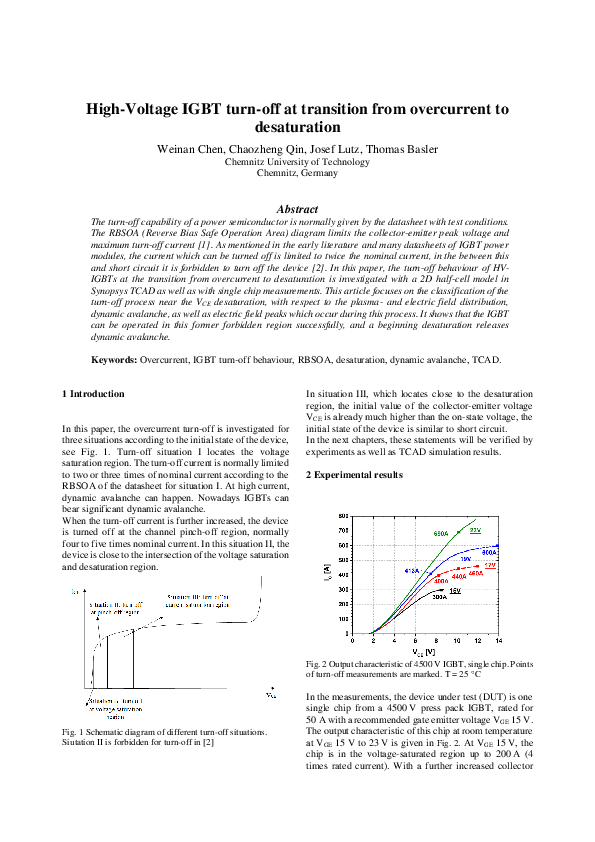 (PDF) High-Voltage IGBT turn-off at transition from overcurrent to ...