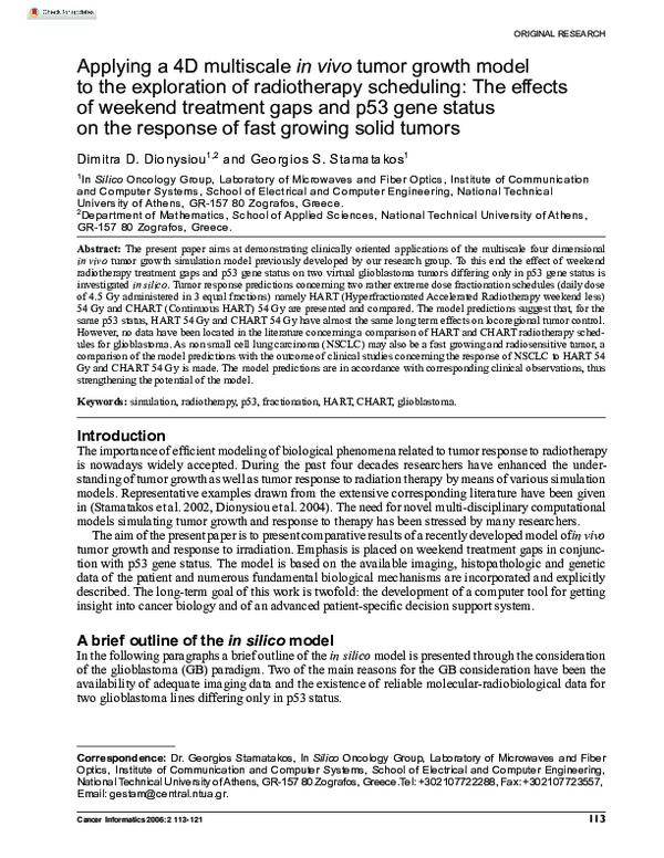 (PDF) Applying a 4D multiscale in vivo tumor growth model to the ...