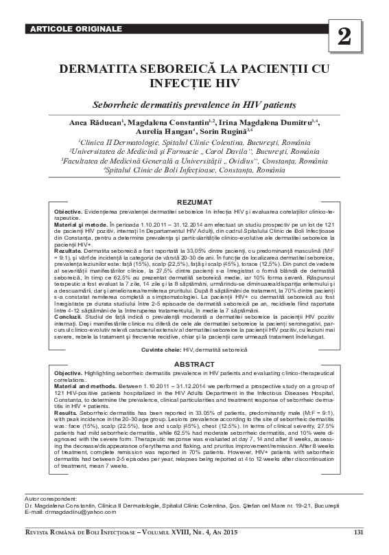 (PDF) Seborrheic dermatitis prevalence in HIV patients