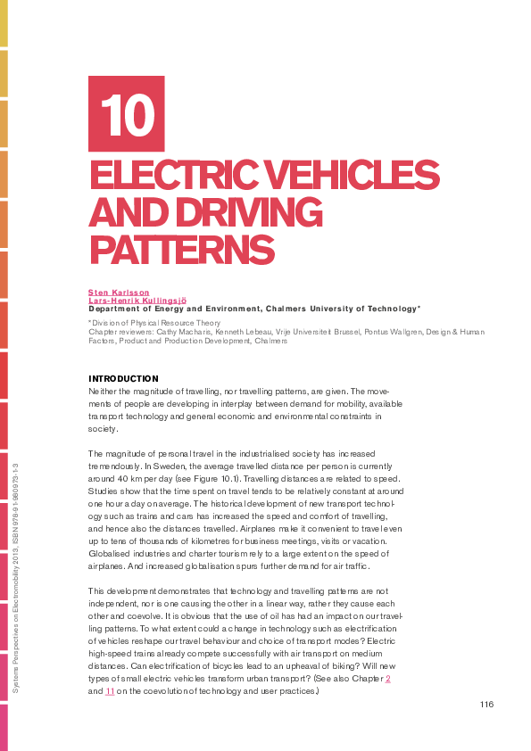 (PDF) Electric vehicles and driving patterns