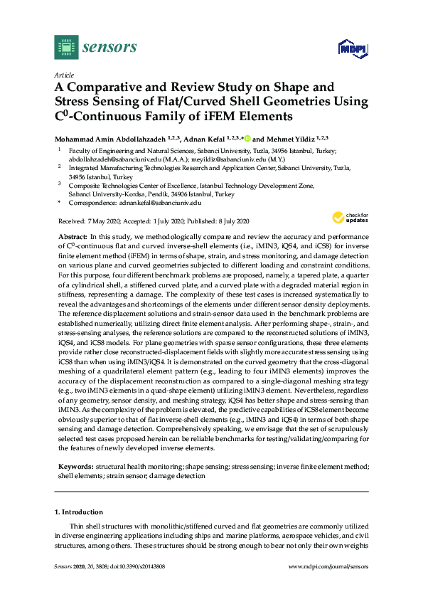 (PDF) A Comparative and Review Study on Shape and Stress Sensing of Flat/Curved Shell Geometries ...