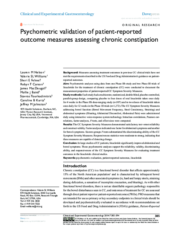 (PDF) Psychometric validation of patient-reported outcome measures ...